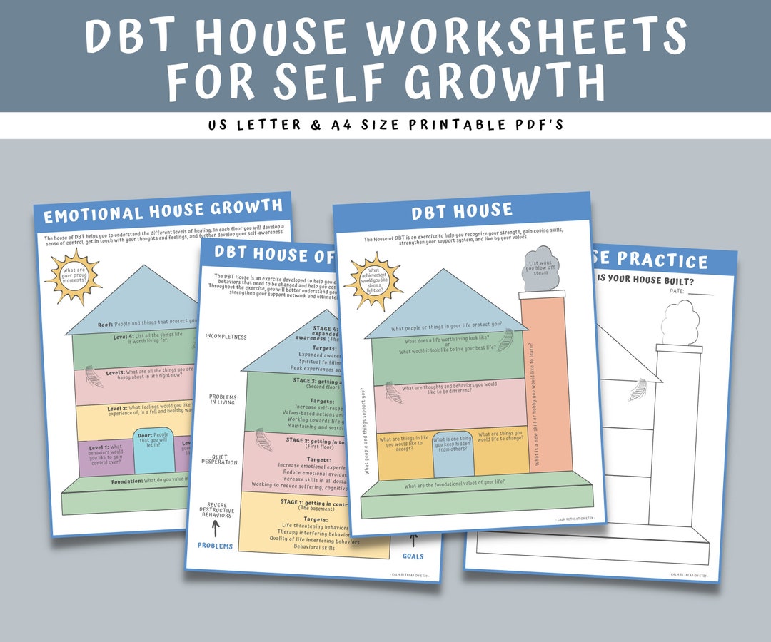 House of DBT Model With Worksheet. DBT and CBT for Teens and Kids ...