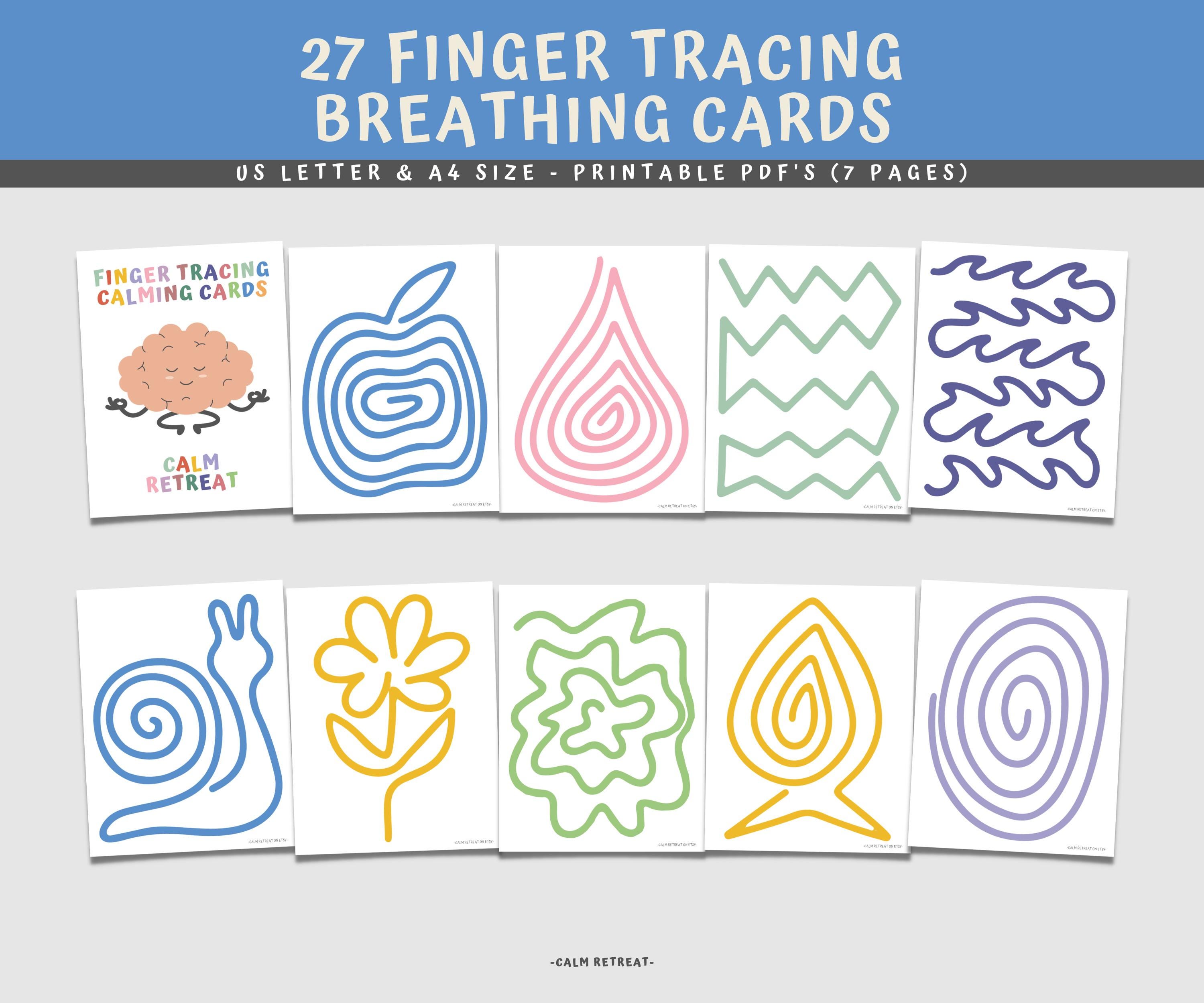 Printable Finger Tracing Calming Cards: Kids Mindfulness Activity ...