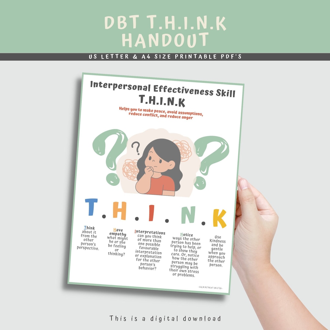 DBT Think Skill Handout, Emotion Regulation Skills PDF, Dialectical ...