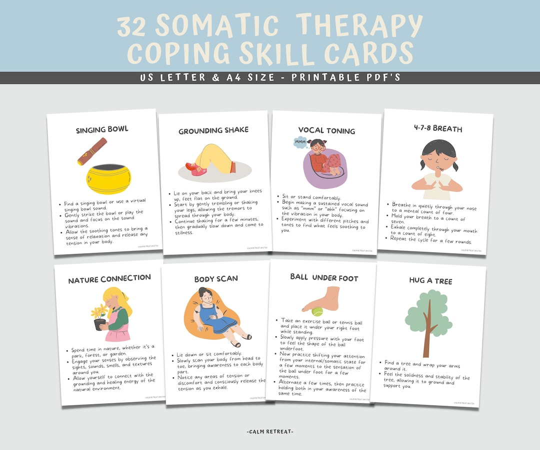 Somatic Therapy Exercise Cards: Trauma & Nervous System Support ...