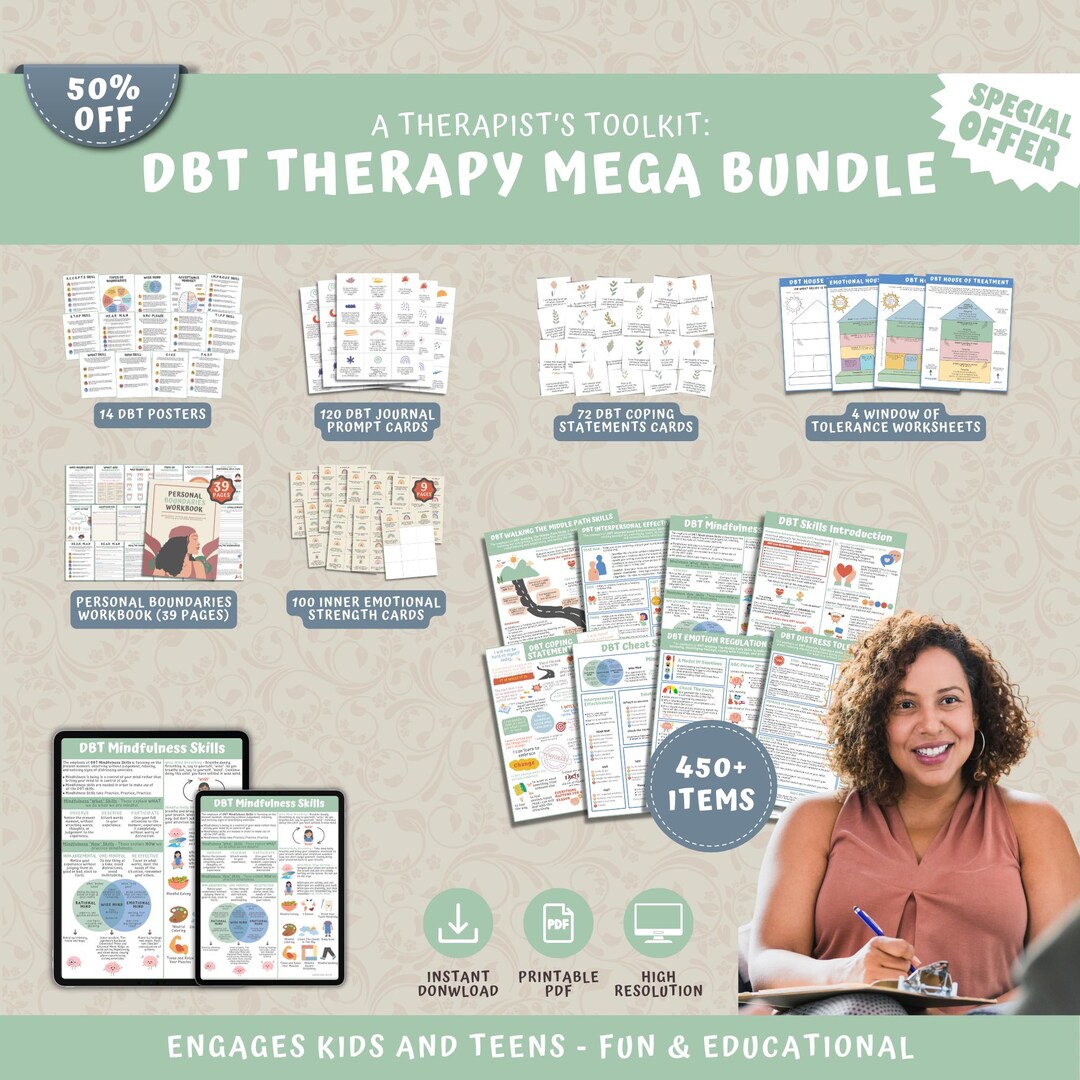 DBT Skills Worksheets Bundle: Emotional Regulation, Journal Prompts ...