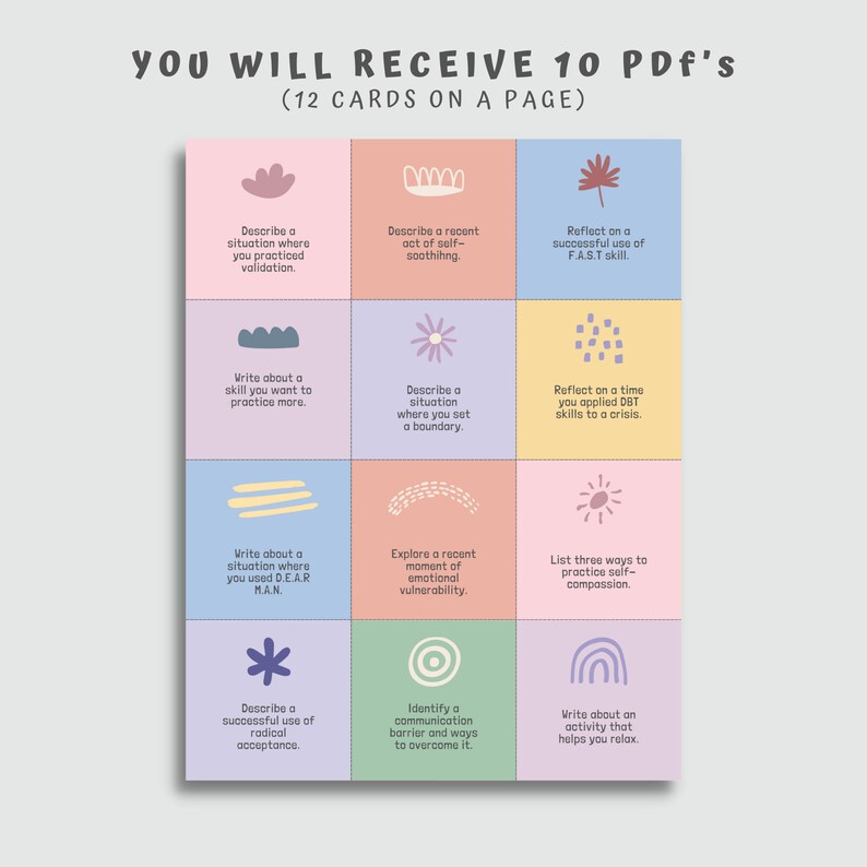 DBT Journal Prompts, Emotional Regulation, Mindfulness, Distress ...