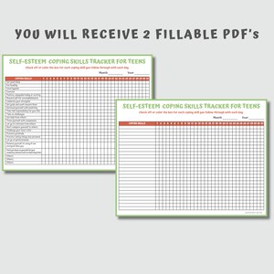 Coping Skills Tracker for Teens, Worksheet for Kids Teens, Growth ...