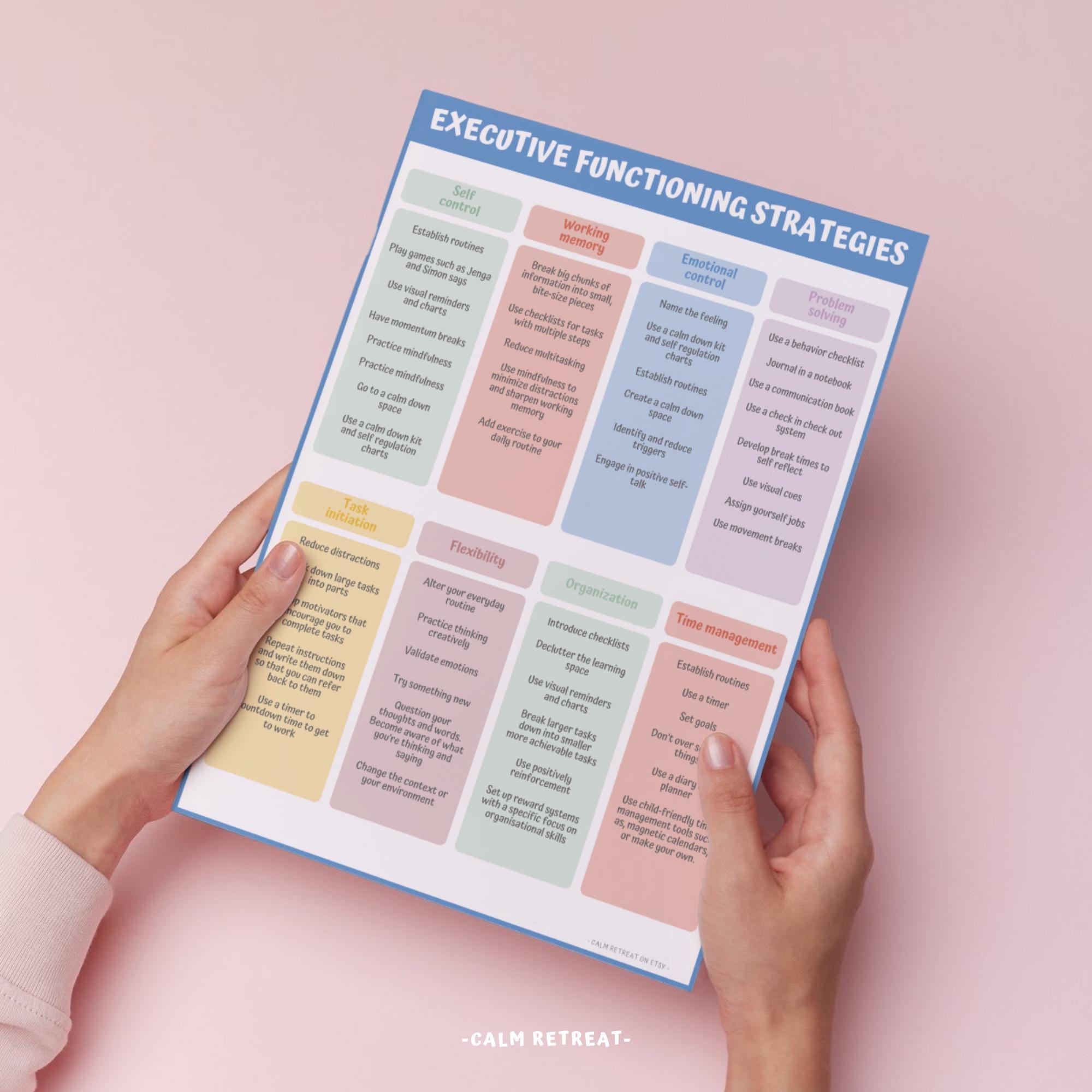 Executive Functioning Strategies, ADHD Worksheets, Autism, Mental Health, Therapeutic Aids ...