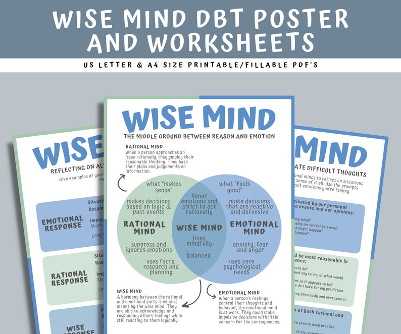 Wise Mind DBT Poster & Worksheet, - Etsy