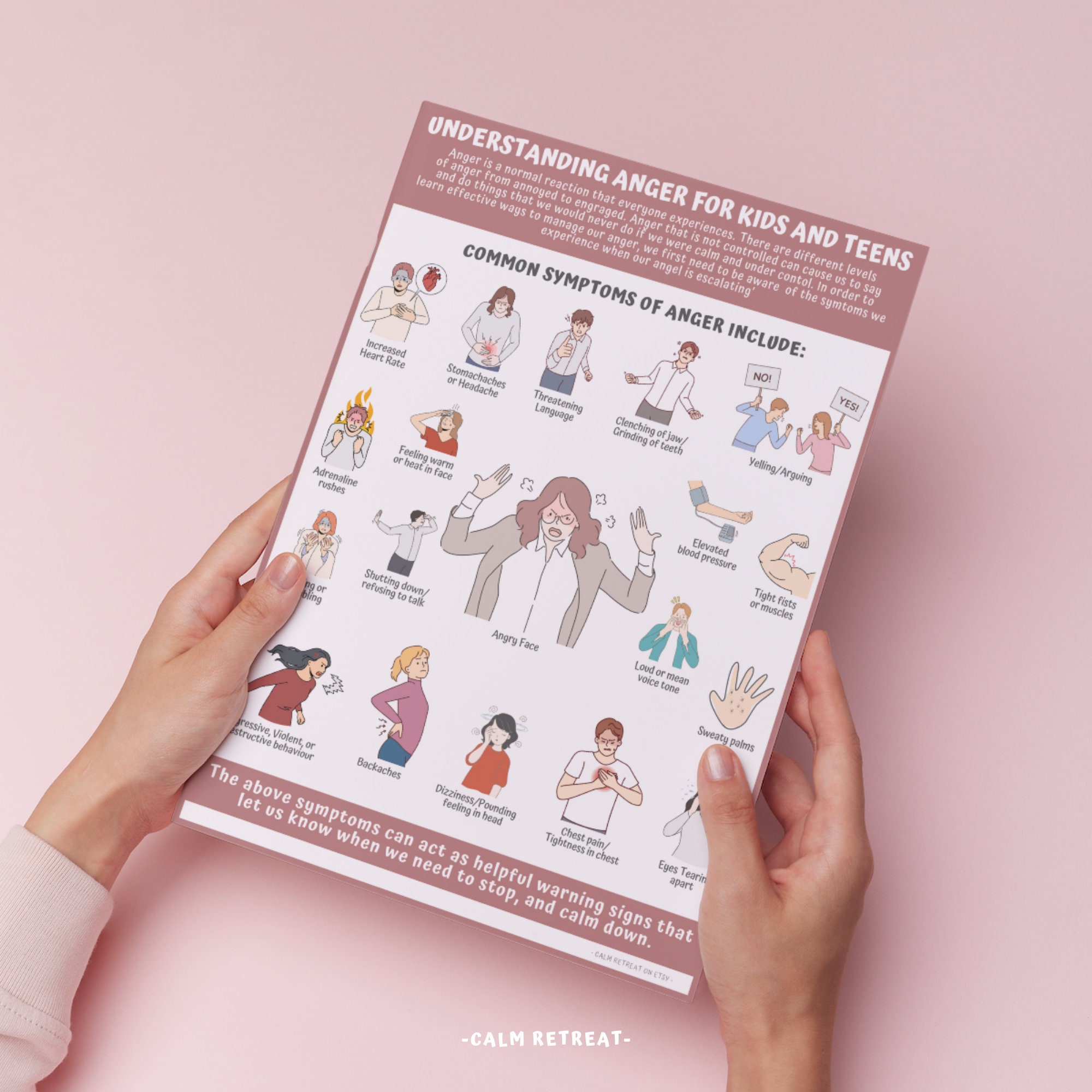 Anger Printable Handout for Kids & Teens, Understanding Anger Relief ...