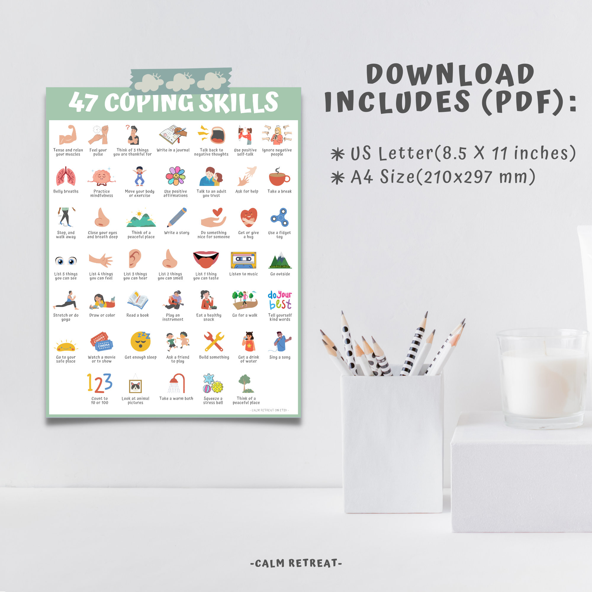 Managing Emotions & Feelings With Coping Skills 5 Pg Worksheets for ...