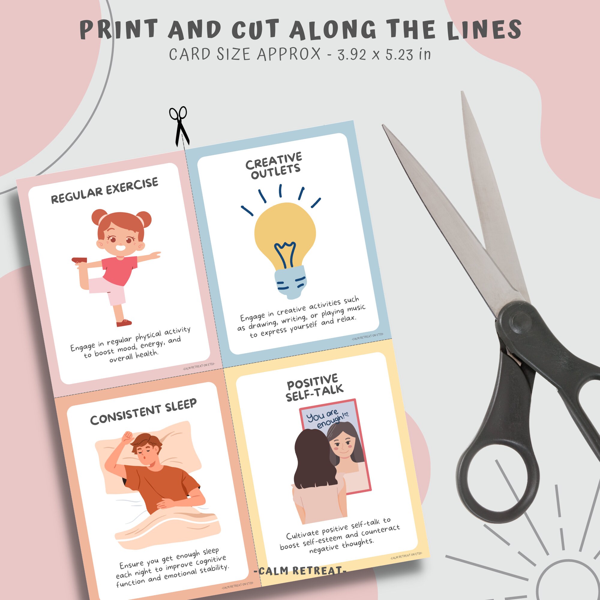 ADHD Coping Skills Flashcards for Adults: Grounding & Calming ...