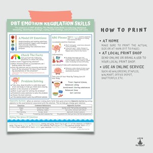 Buy DBT Emotion Regulation Coping Skills Printable Handout, Dialectical ...