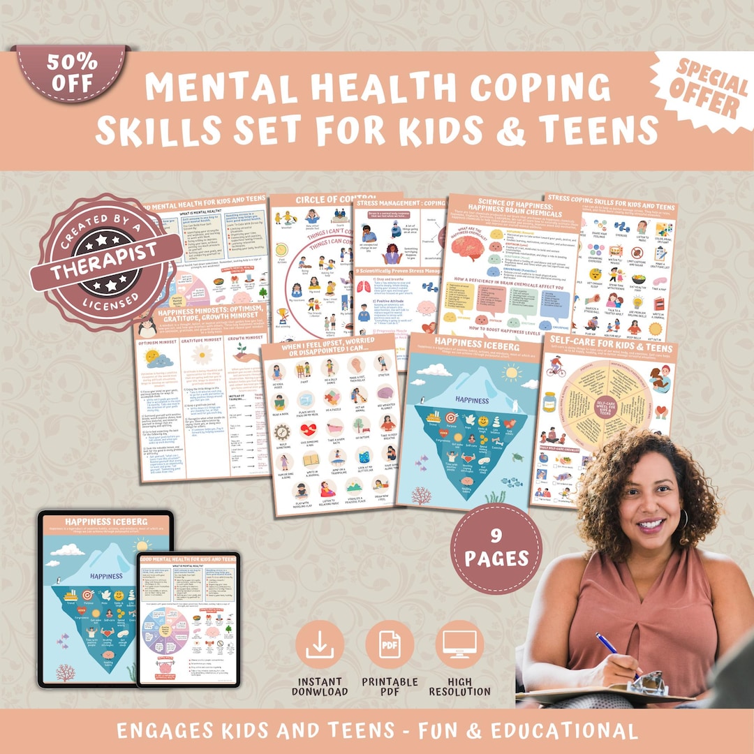 Mental Health Coping Skills Poster Set: Calming Corner Decor (PDF ...