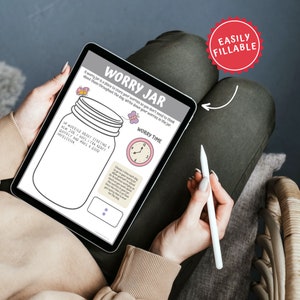 Worry Jar Fillable Worksheet for Kids Children, Printable Therapy ...