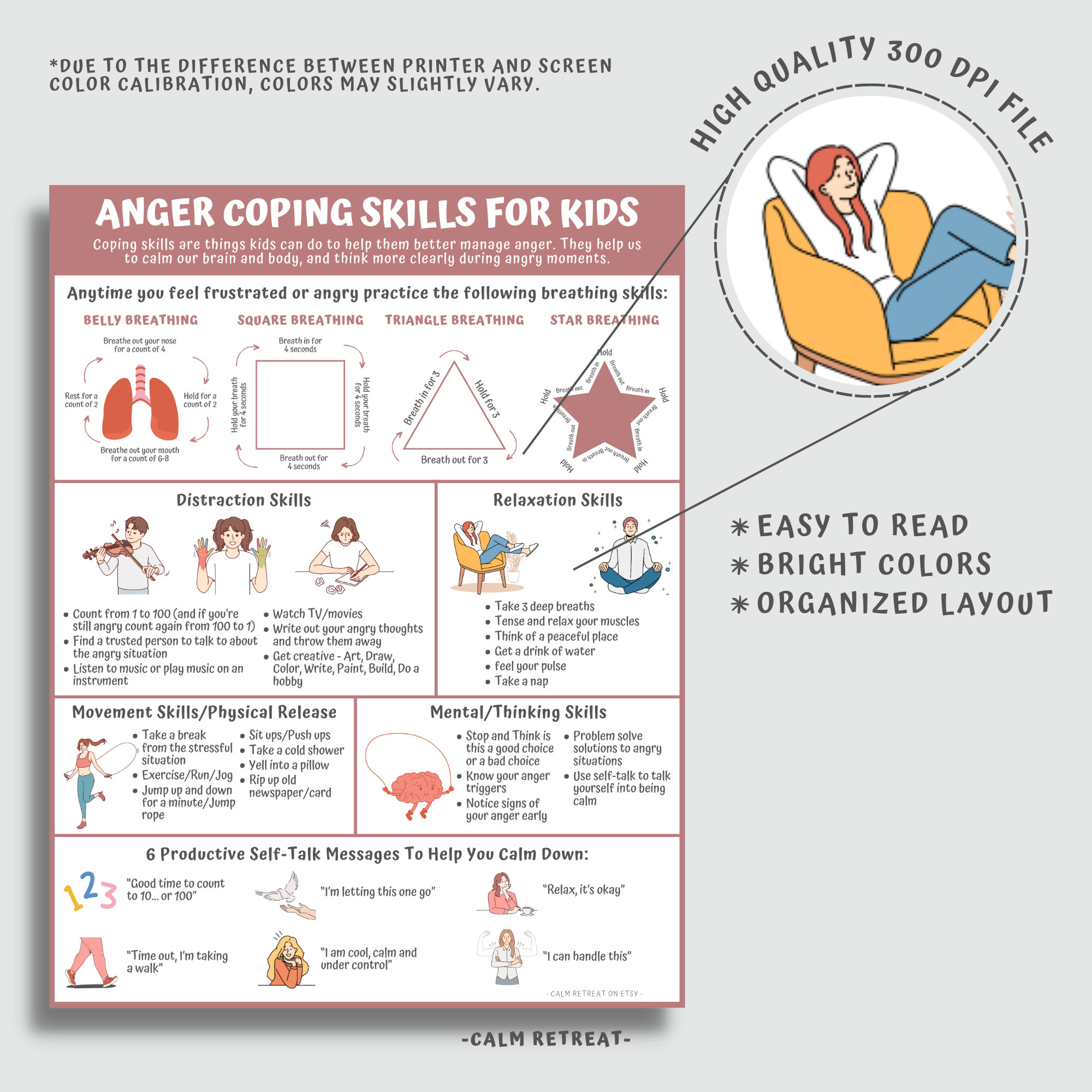 Anger Management Skills Handout: Coping Strategies for Kids & Teens ...