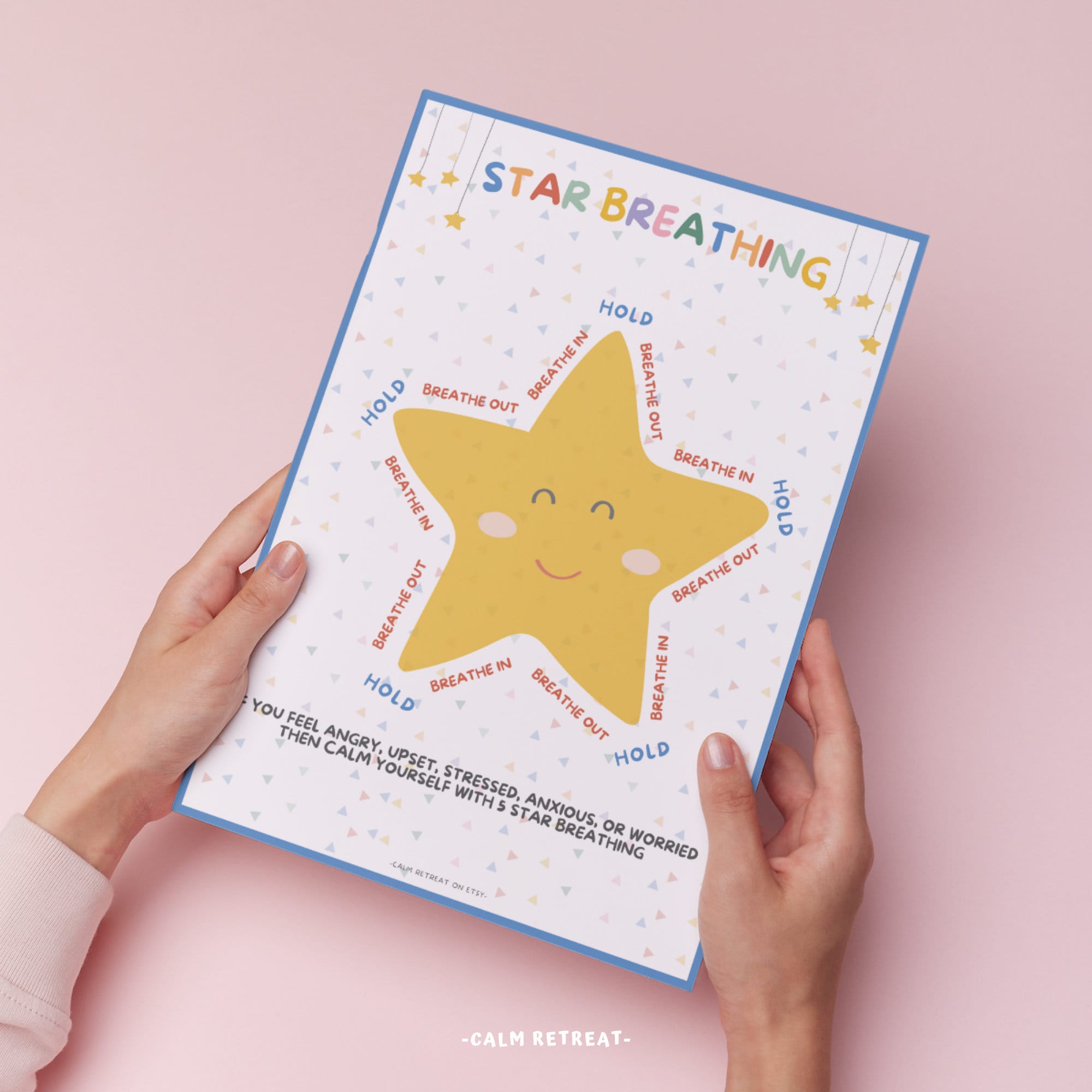 Star Breathing Poster, Calming Corner, Feeling Poster, Therapy Office ...