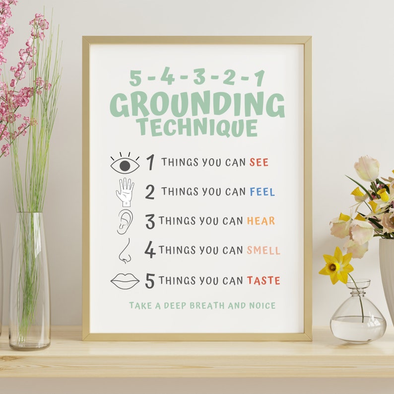 Grounding Technique Poster, Calming Strategies Poster, School ...