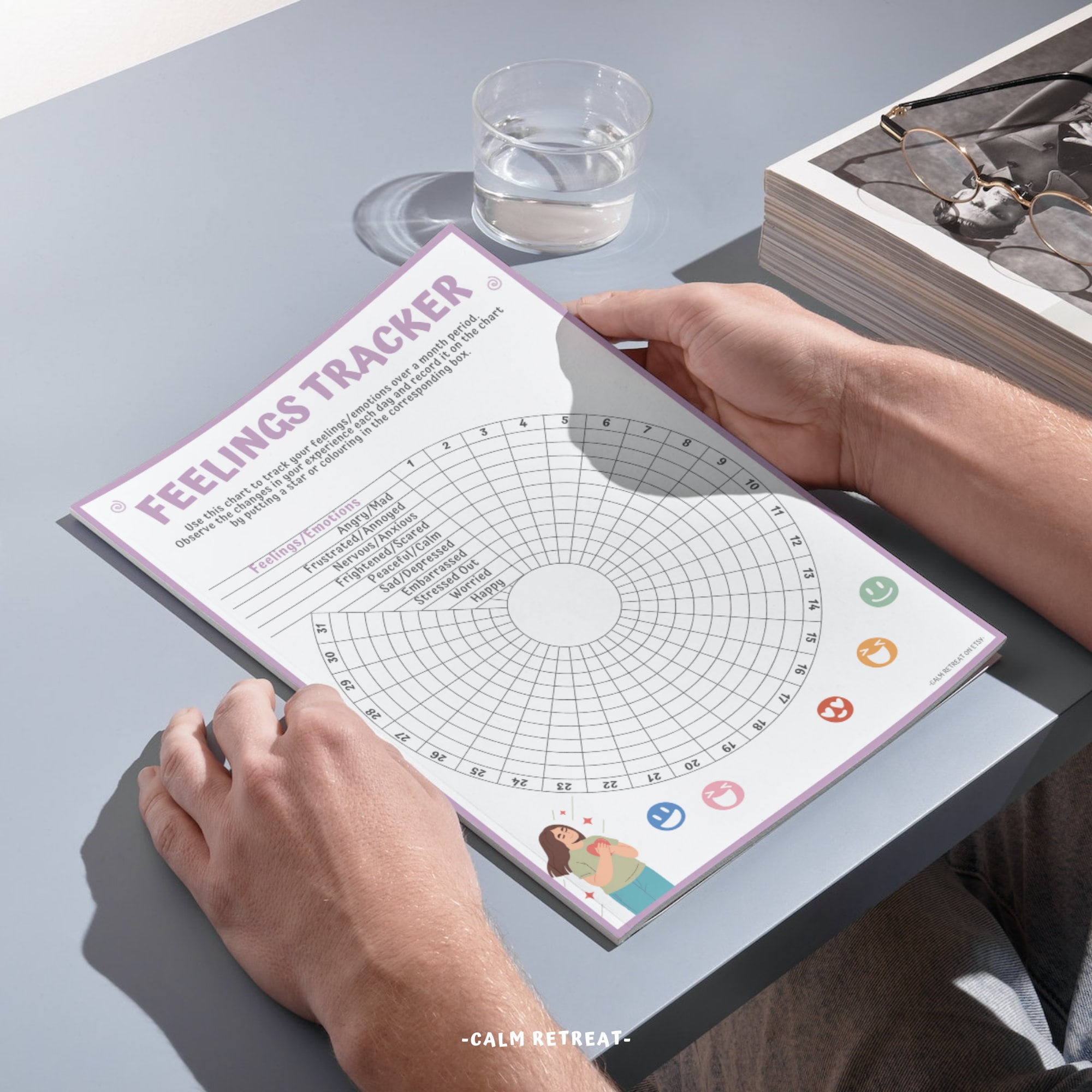 Feelings Emotions Monthly Tracker, Printable Worksheet for Kids ...