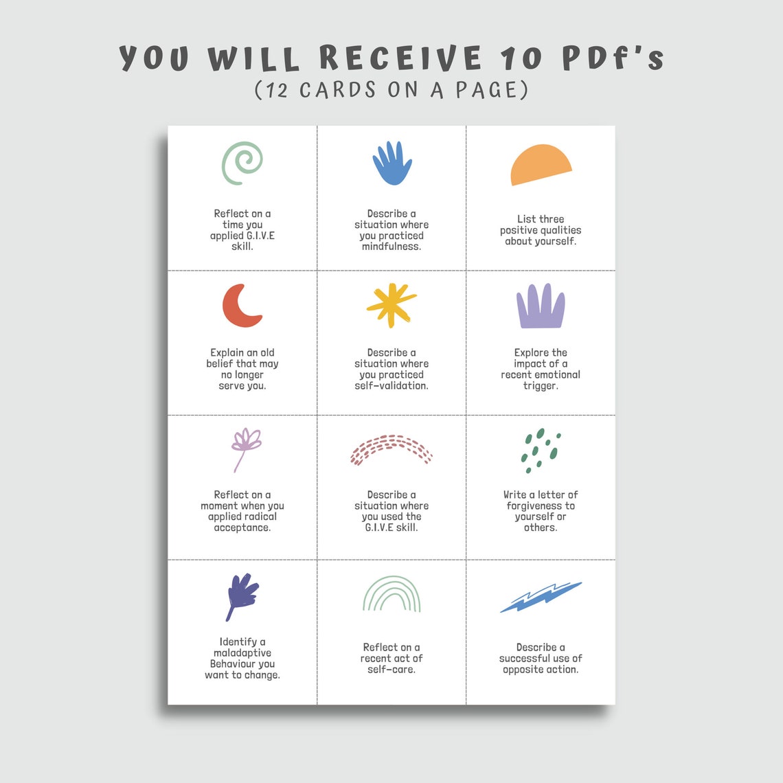 DBT Journal Prompts, Emotional Regulation, Mindfulness, Distress ...