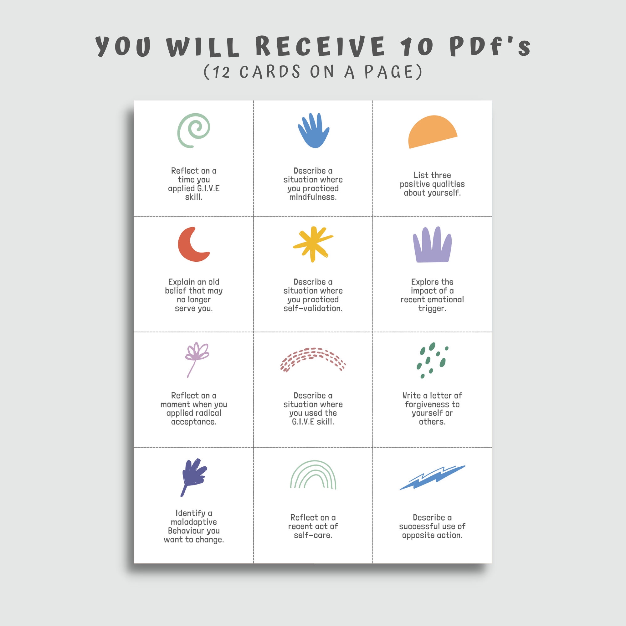 DBT Journal Prompts, Emotional Regulation, Mindfulness, Distress ...