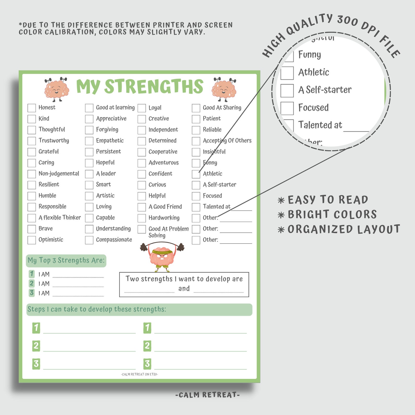 My Strengths Self-esteem Fillable Worksheet Kids Teens Mental Health ...