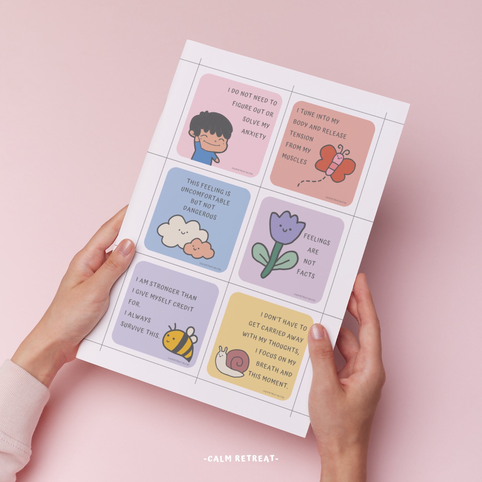 36 Anxiety Coping Statement Printable Cards, Affirmations Grounding ...