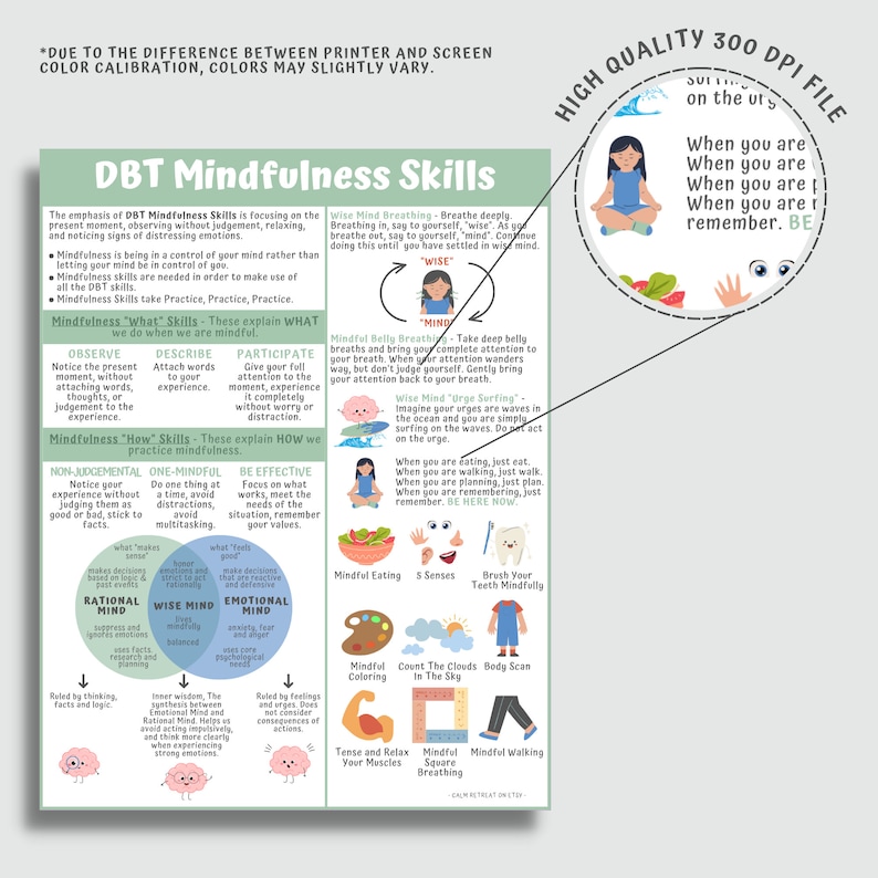 DBT Coping Skills Handouts Bundle: Mental Health, Anxiety Relief ...
