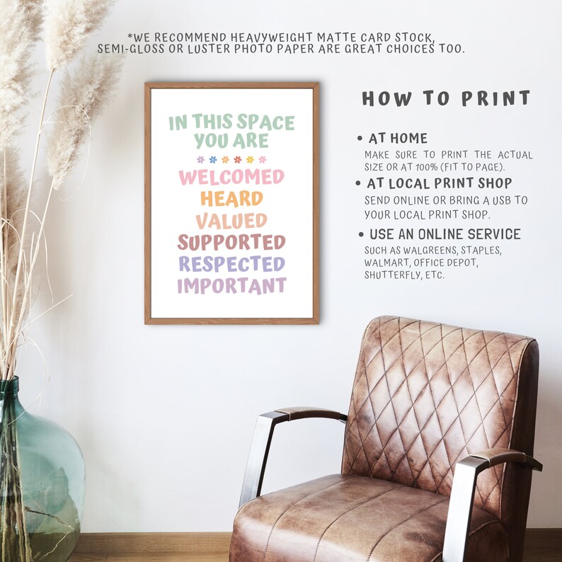 Safe Space Poster: School Counselor Office Decor (digital Download) - Etsy