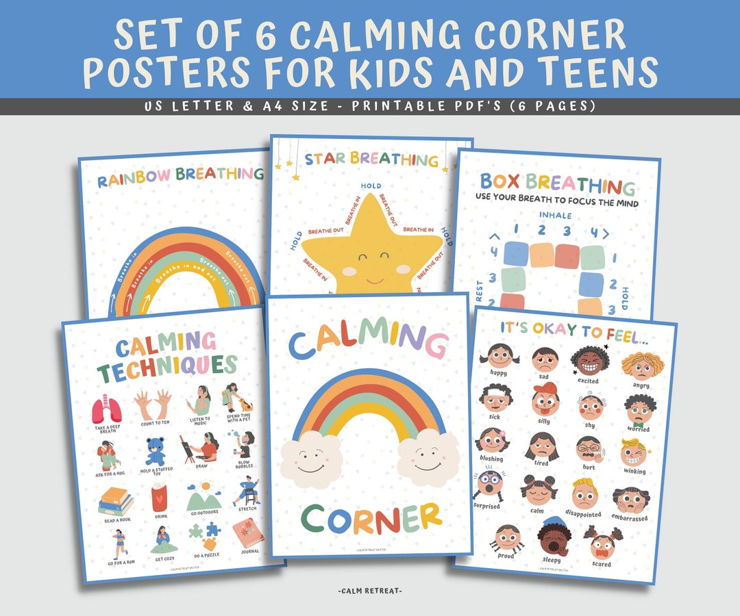 Calming Corner Posters Bundle, School Psychologist, Coping Techniques ...