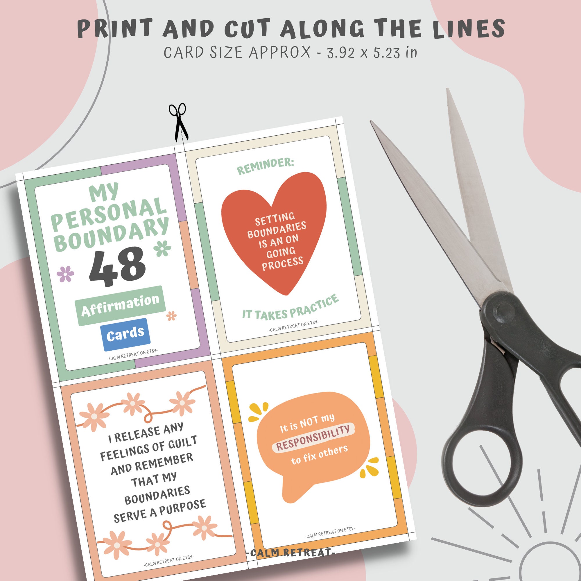 Personal Boundaries 48 Flash Cards, Setting Healthy Boundaries Cards ...