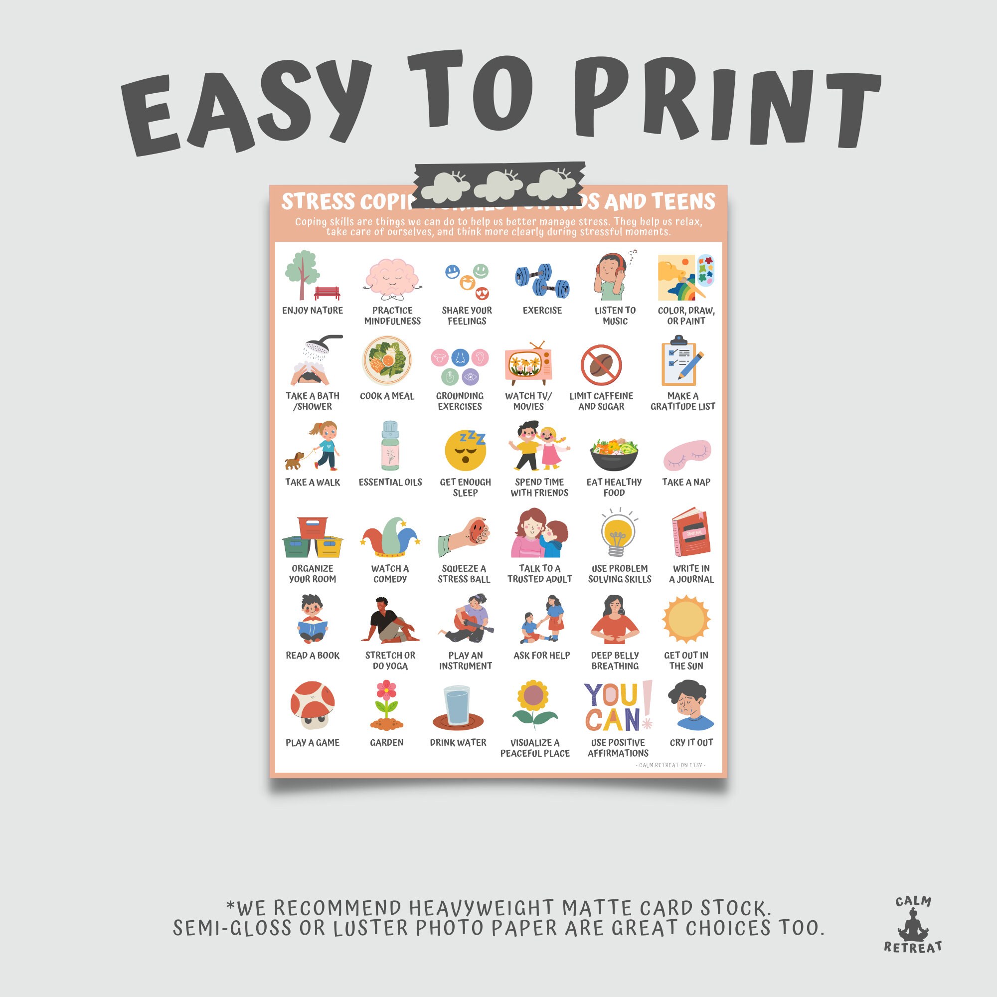 Stress Management Coping Skills for Kids & Teens, Anxiety Relief ...