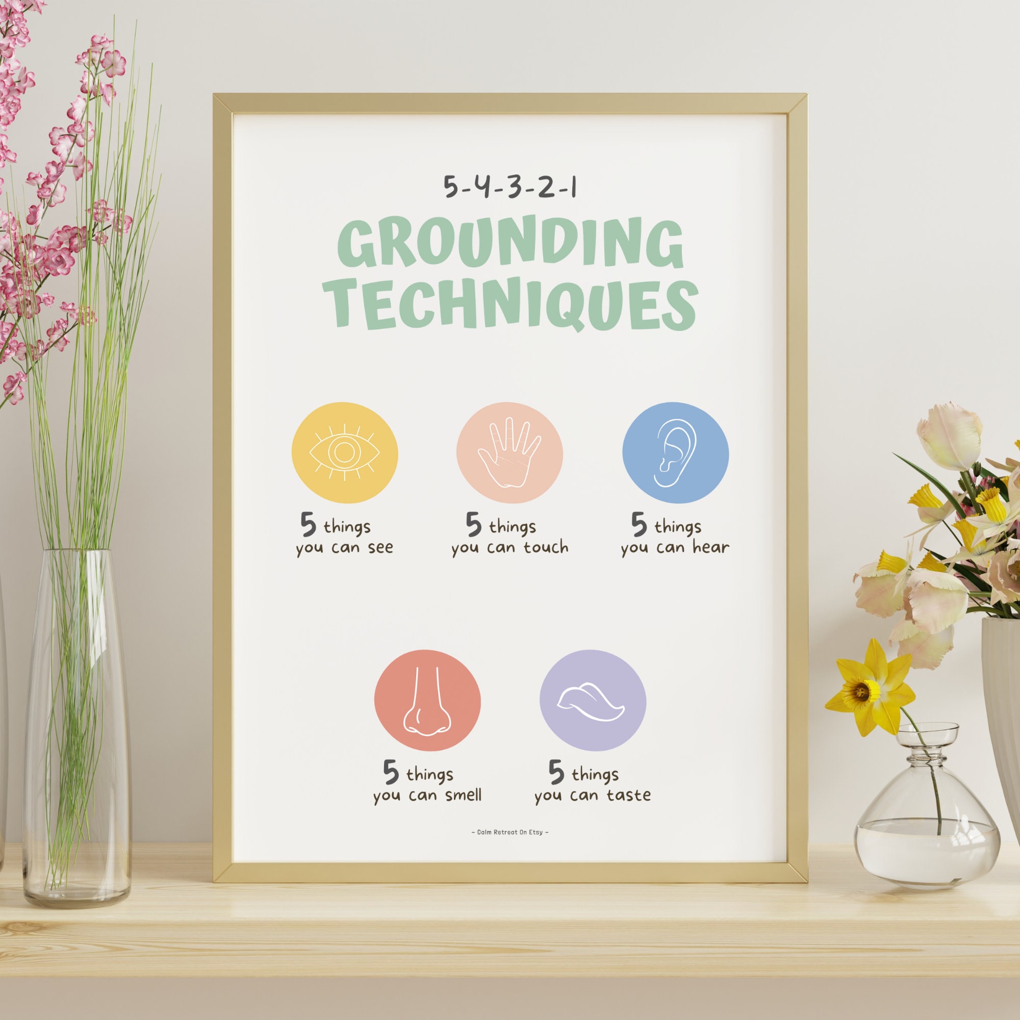 Grounding Technique Poster Coping Skills Poster Social - Etsy
