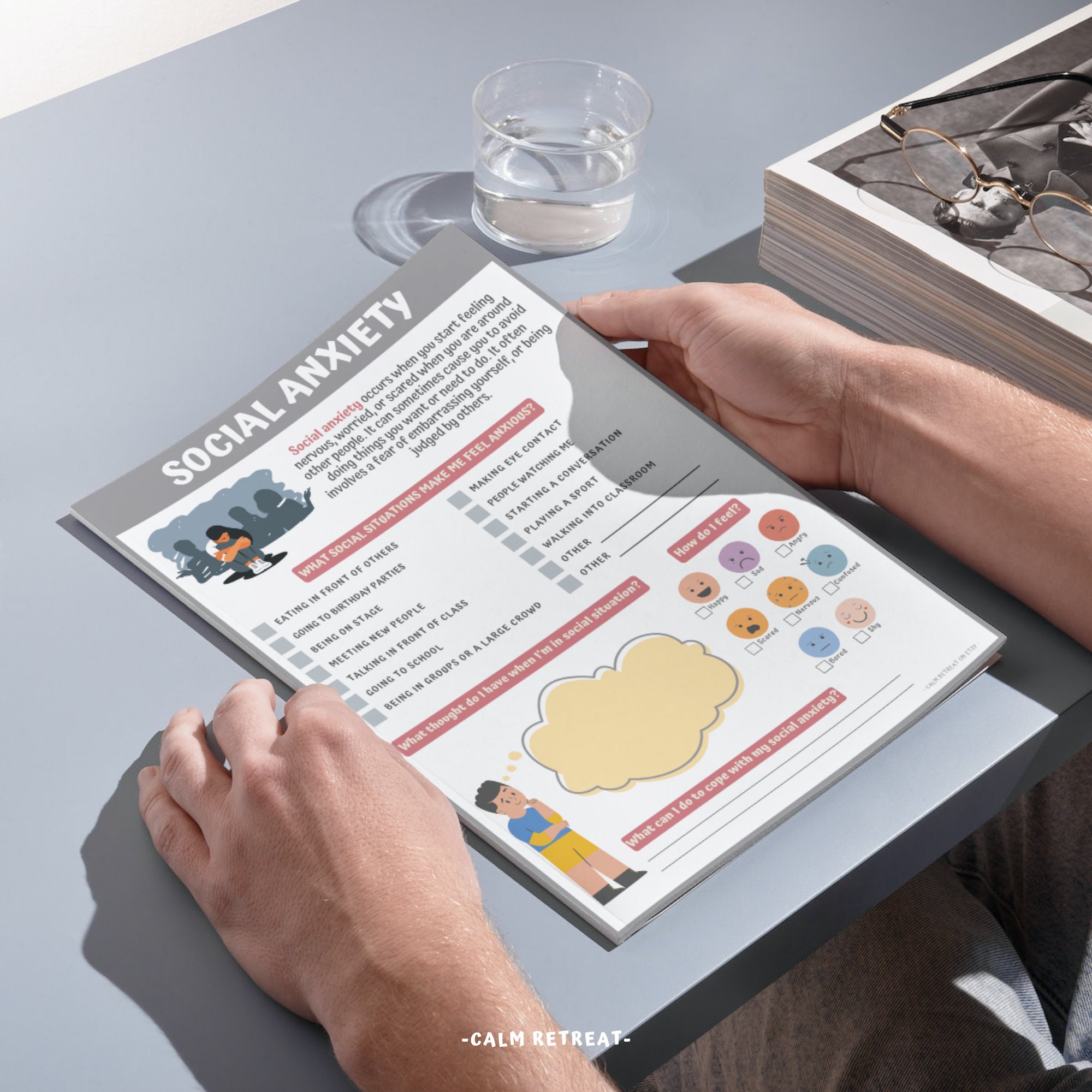 Social Anxiety Fillable Worksheet for Kids & Teens, Social Skills Group ...