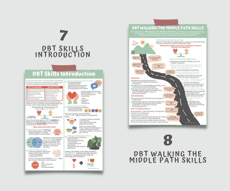 DBT Coping Skills Handouts Bundle: Mental Health, Anxiety Relief ...