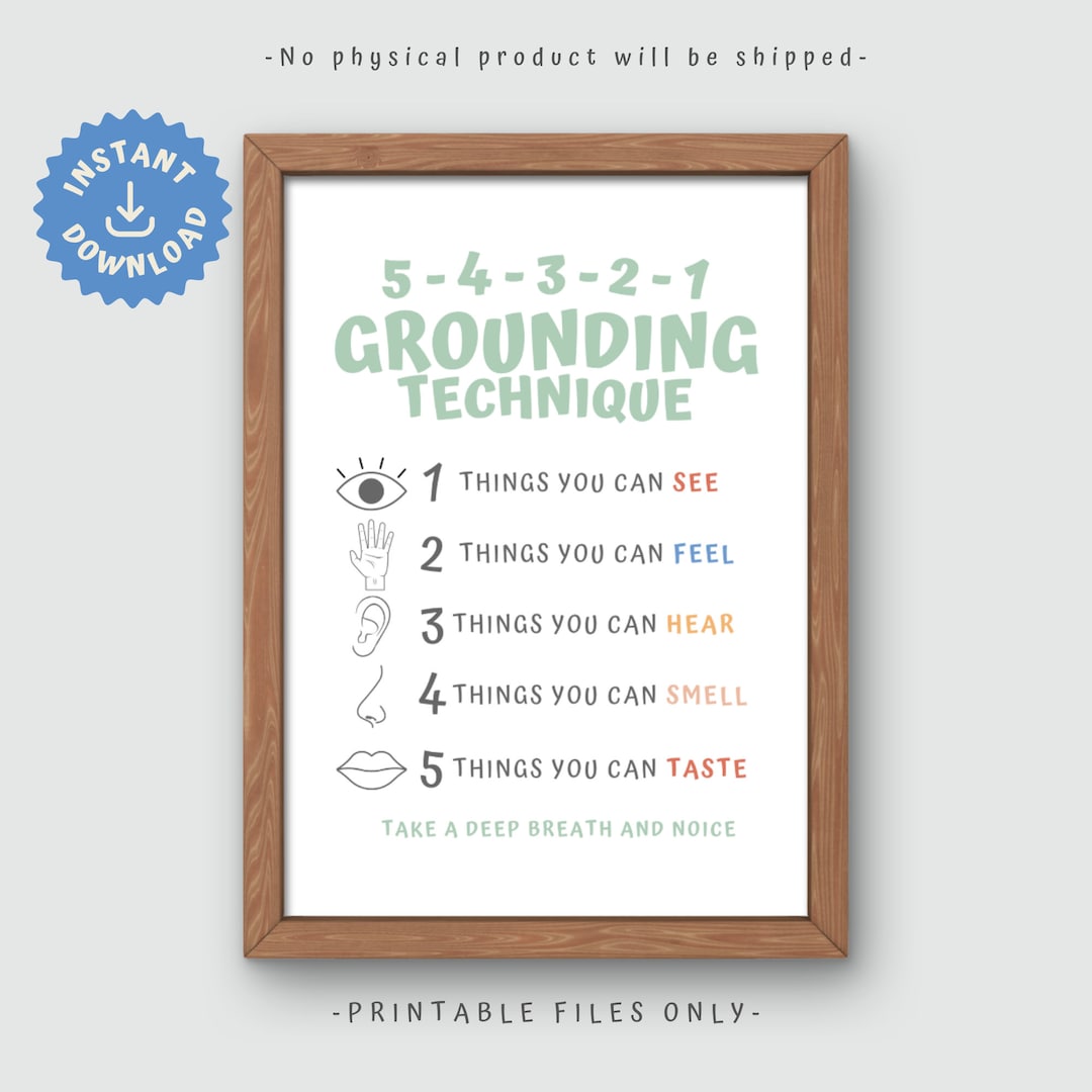 Grounding Technique Poster, Calming Strategies Poster, School ...