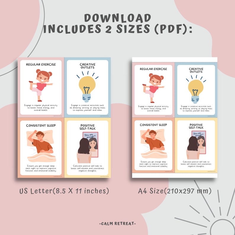 28 ADHD Coping Skills Flashcards for Adults, Grounding Techniques ...