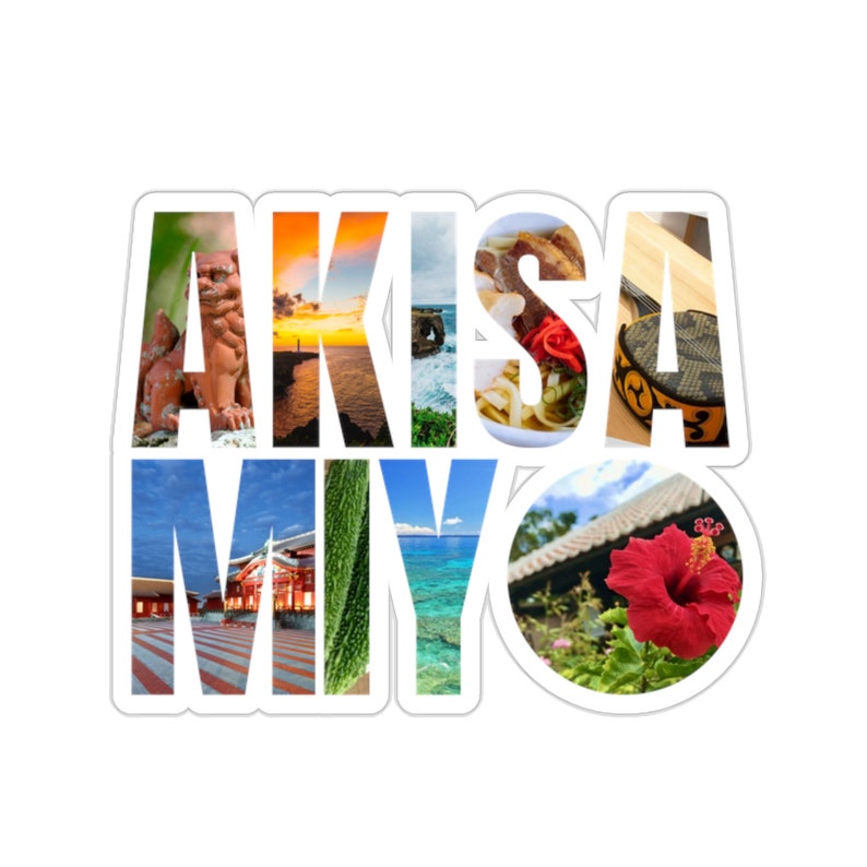Okinawan AKISAMIYO Sticker With Embedded Beautiful Images From Okinawa ...