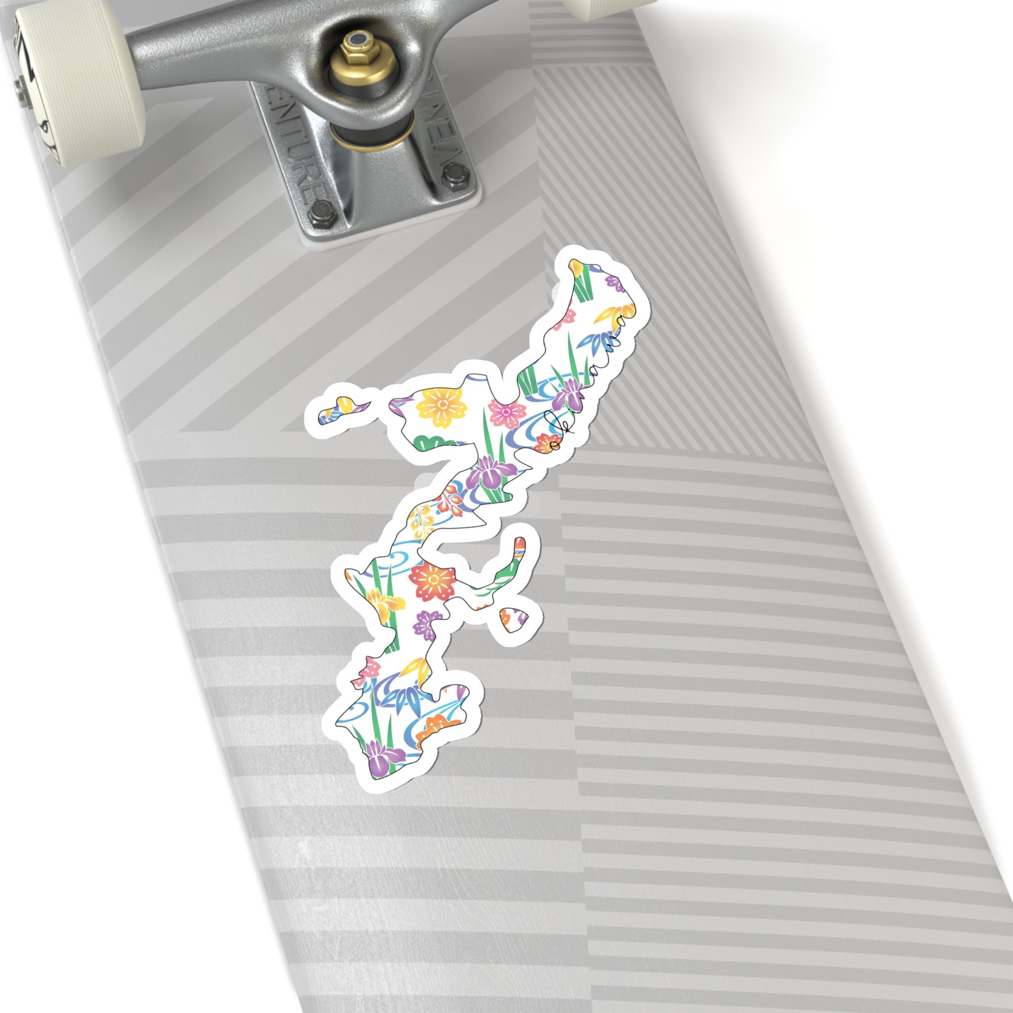 Okinawa Island Outline With Bingata Print Inlay Vinyl Sticker - Etsy