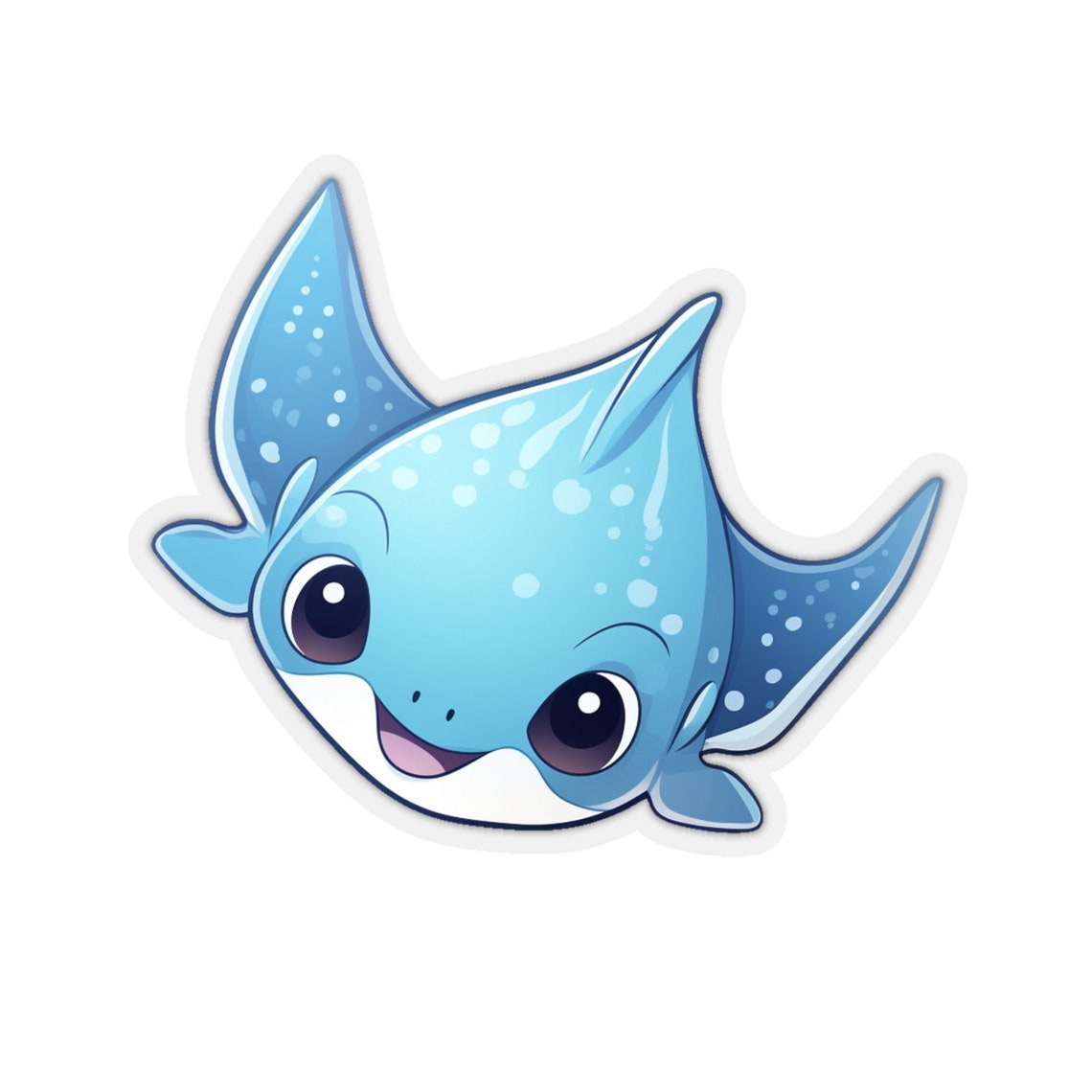 Kawaii Manta Ray Sticker Cute Ocean Creature Decal Underwater Creature ...