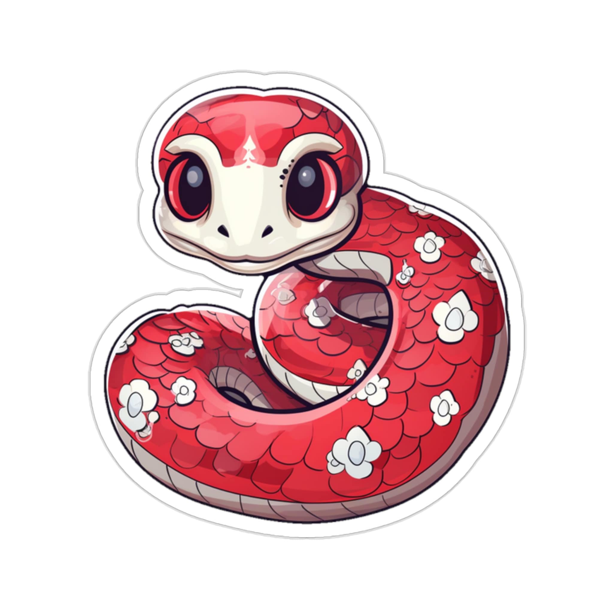 Charming and Playful Kawaii Sticker of a Chinese Zodiac Snake Lunar New ...