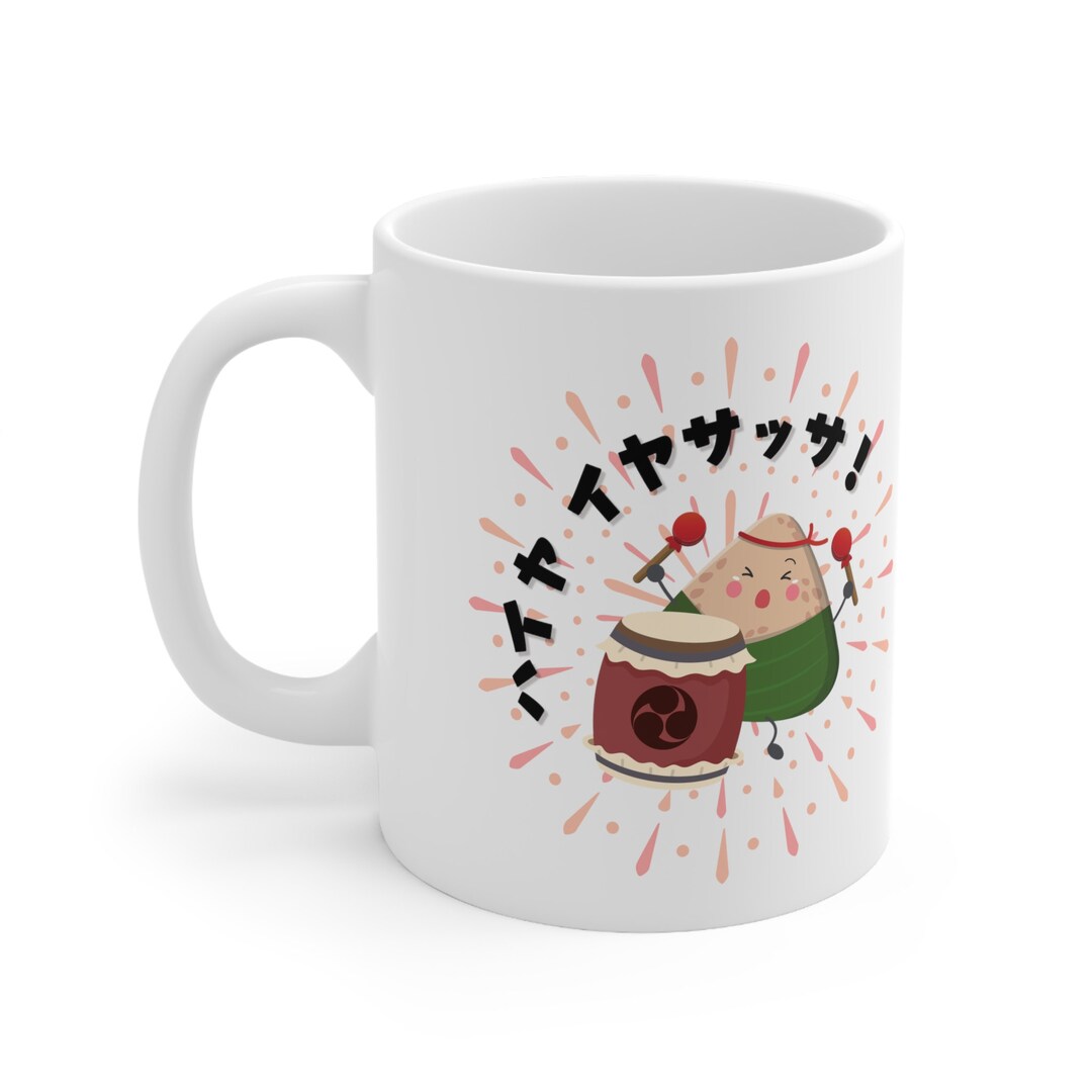 Kawaii Onigiri Okinawa Japan Taiko Drummer Round Premium hiya Iyasasa ...