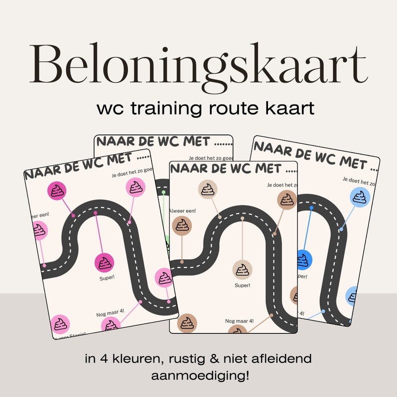 Zindelijk Worden Hulp Kaart 4 Kleuren Montessori Beloningsschema WC ...