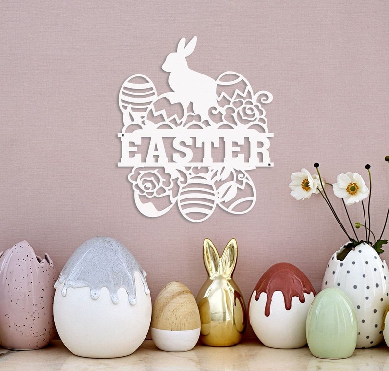 Metal Happy Easter Sign Decor, Easter Home Decor, Happy Easter Metal ...