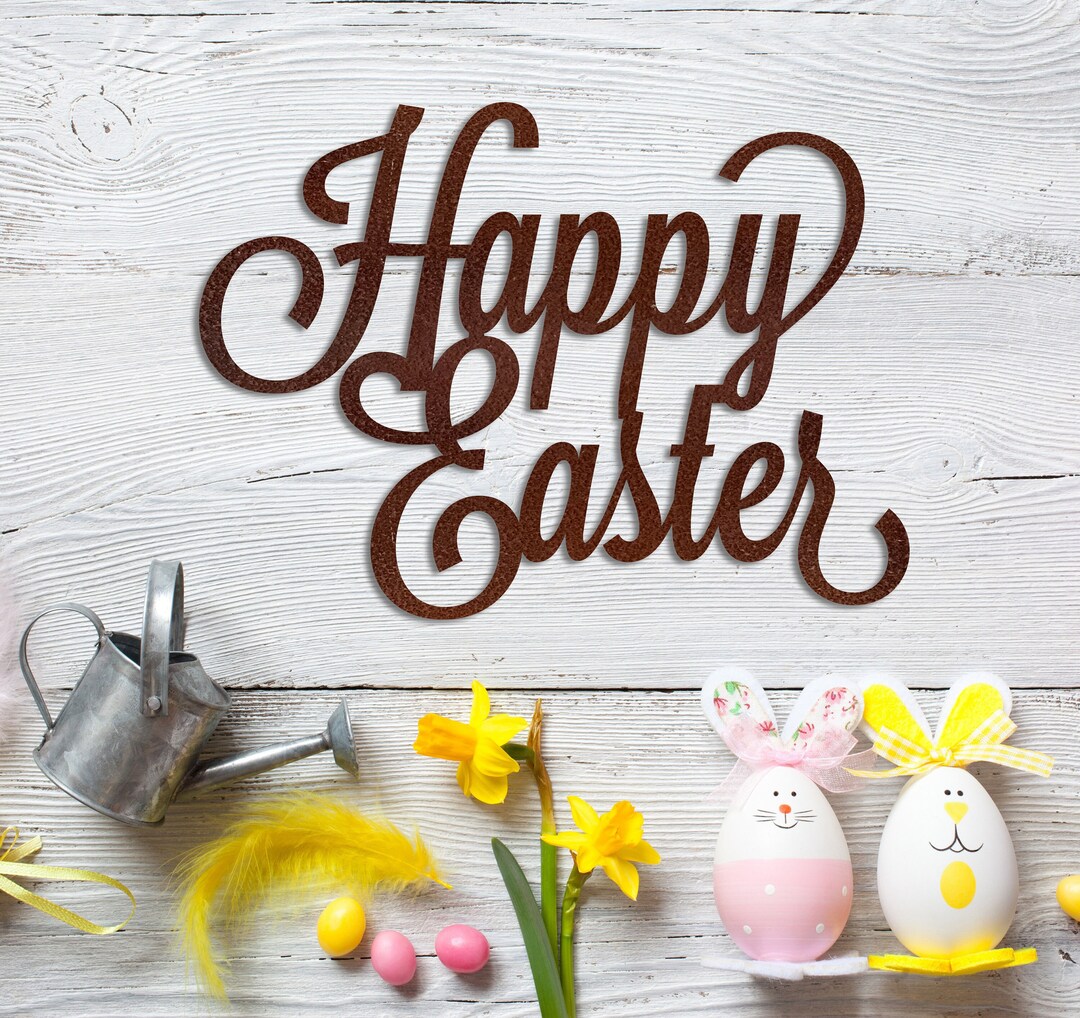 Happy Easter Metal Word, Metal Happy Easter Sign Decor, Easter Home ...