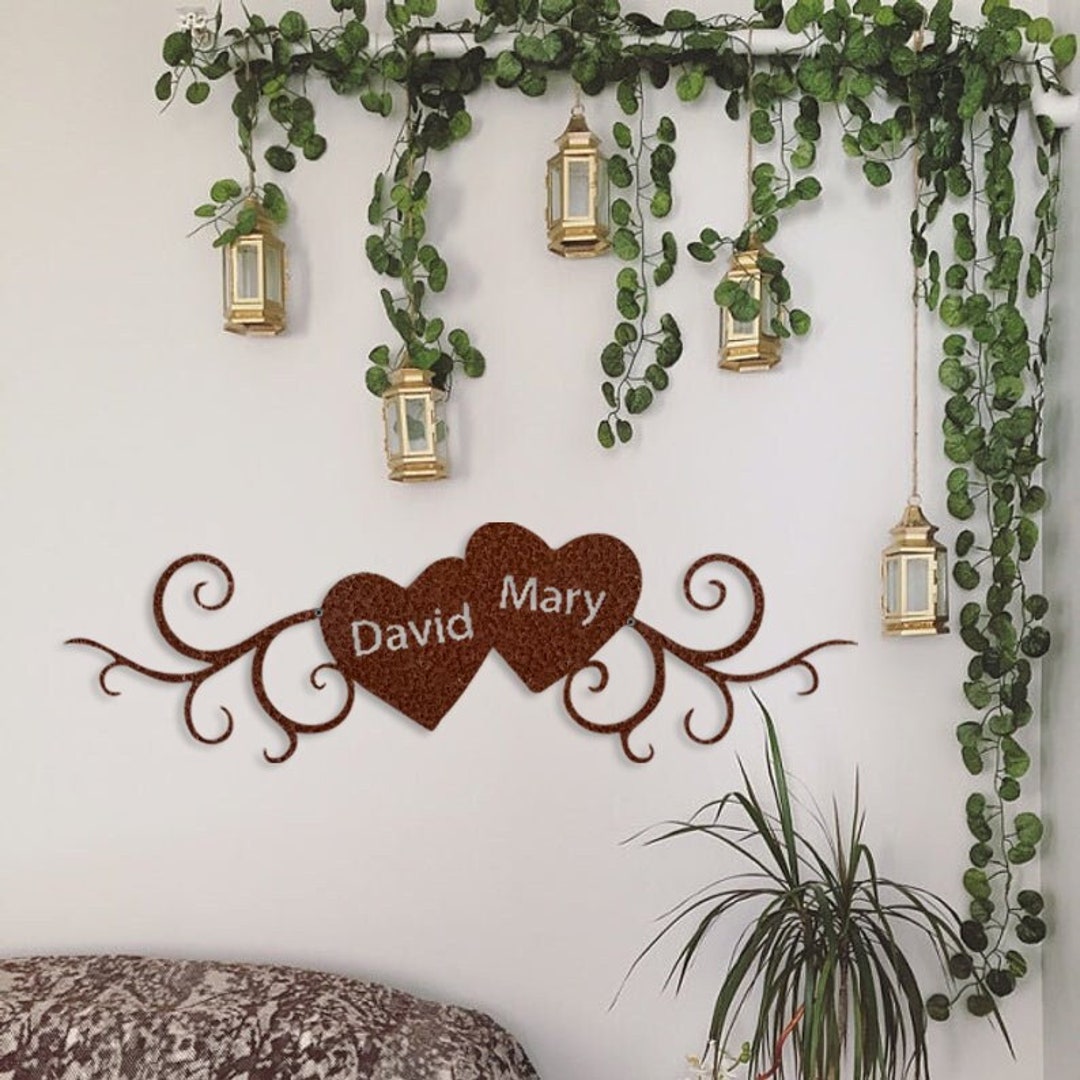 Linking Hearts Wall Housewarming Decor Gift, Couple Love Wall Hanging ...