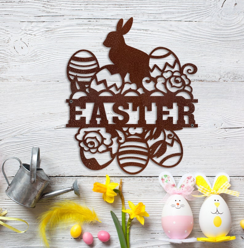 Metal Happy Easter Sign Decor, Easter Home Decor, Happy Easter Metal ...
