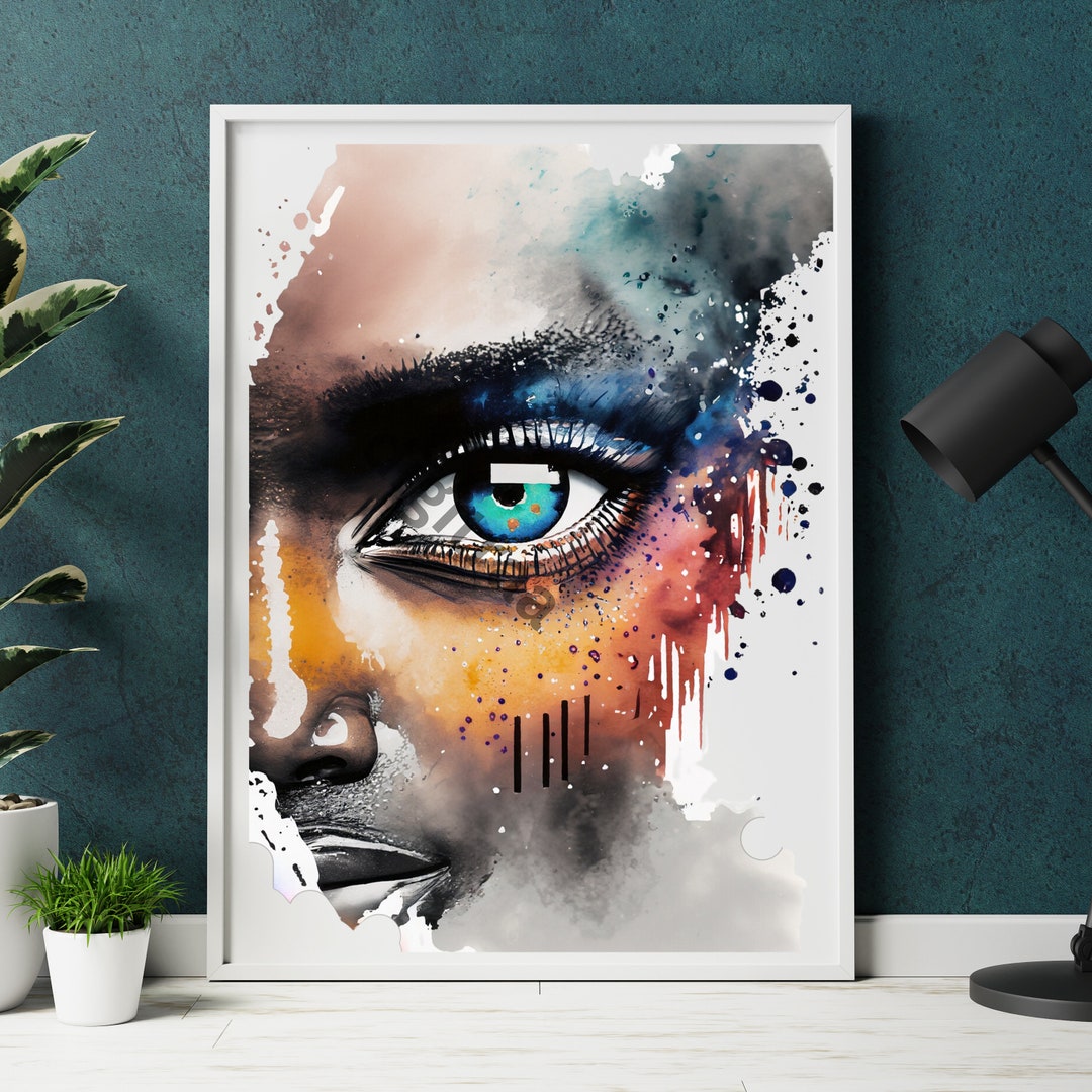 Digital Painting of Human Eye Potrait Watercolor Clipart - Etsy