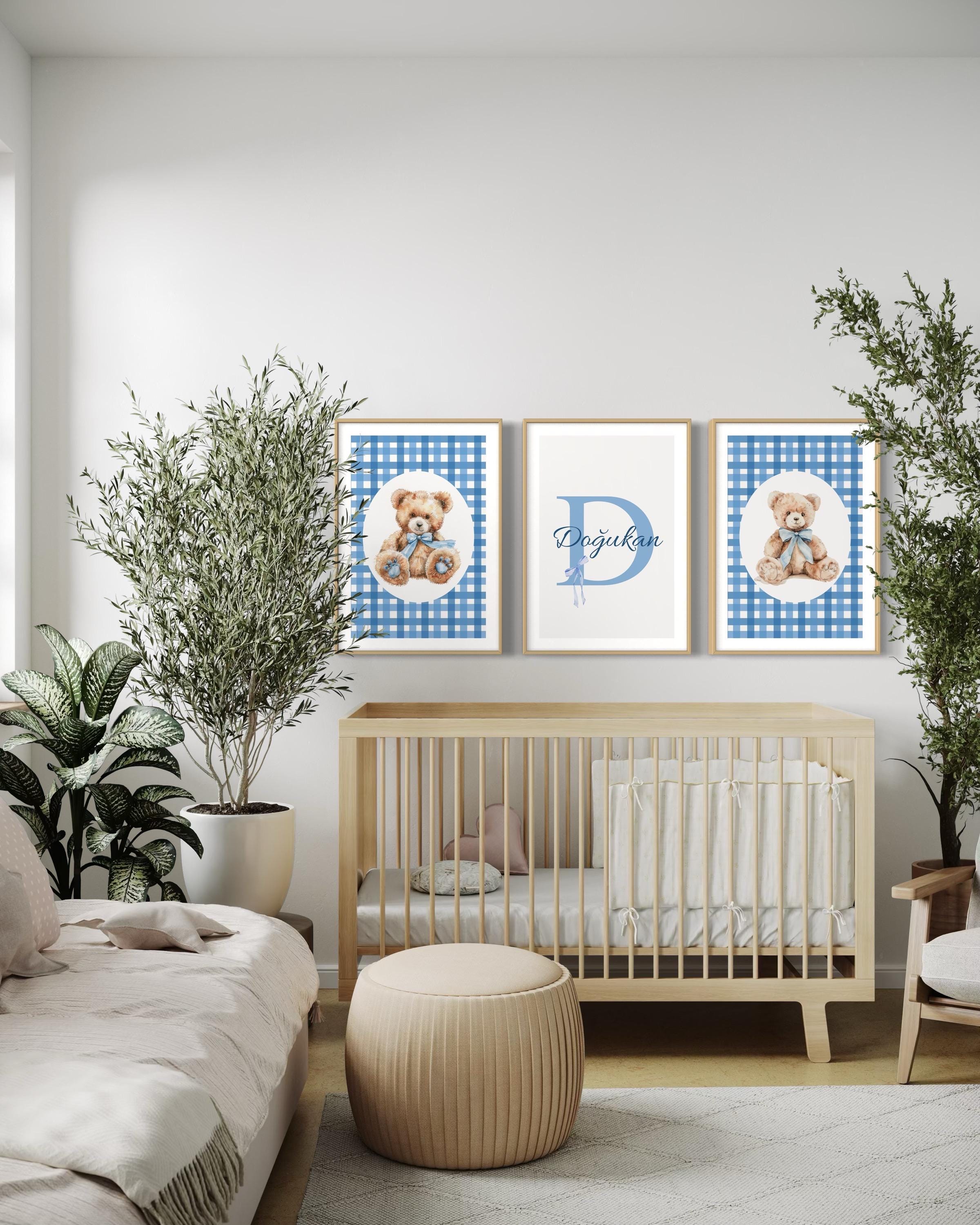Custom Vintage Teddy Wall Artpersonalized Vintage Bear Art Deconursery ...