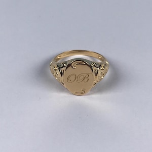 925 Sterling Silver Art Deco Signet Ring - Monogram Signet Ring ...