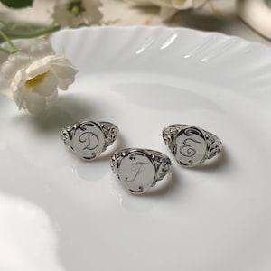 925 Sterling Silver Art Deco Signet Ring - Monogram Signet Ring ...