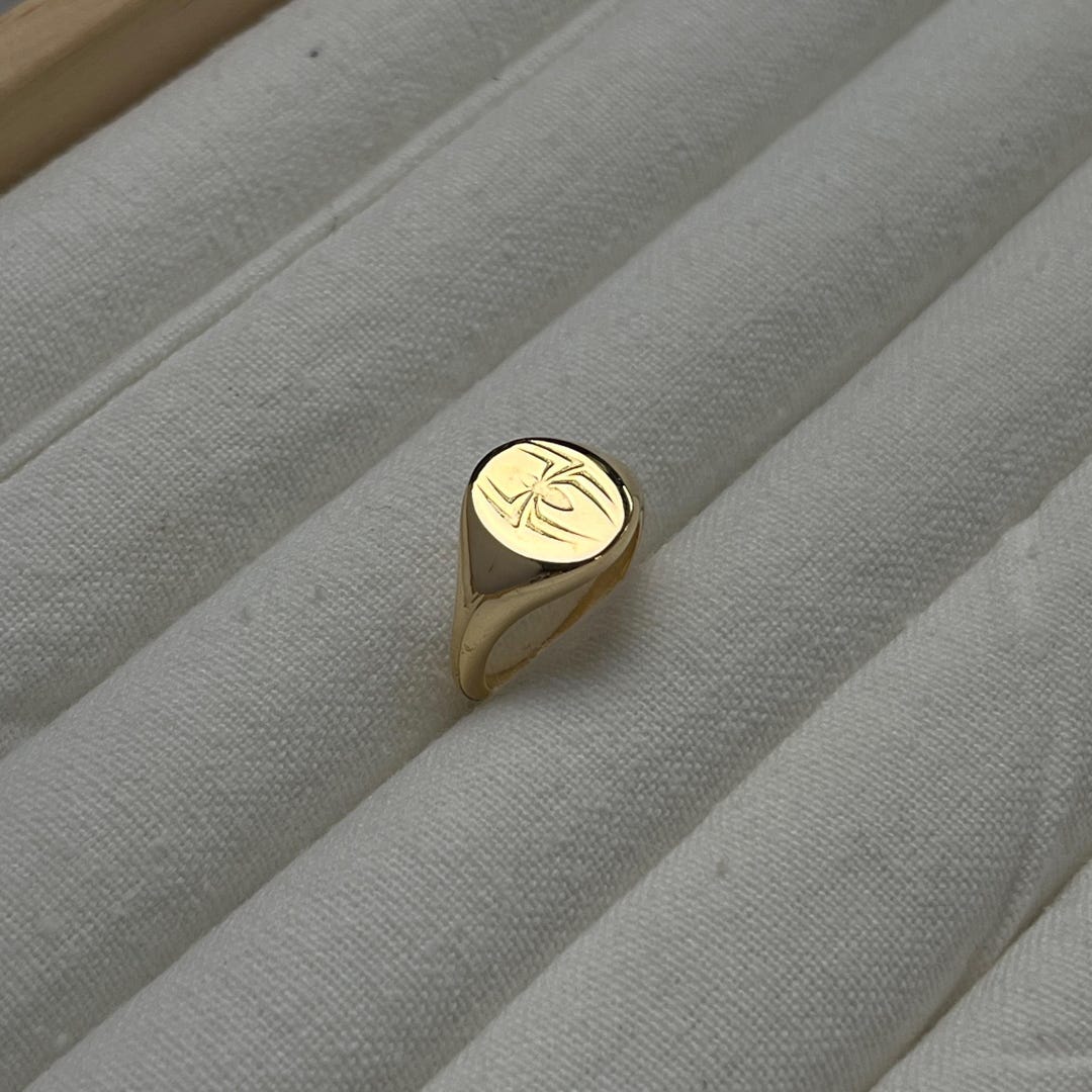Sterling Silver Spider Signet Ring: Superhero Jewelry - Etsy