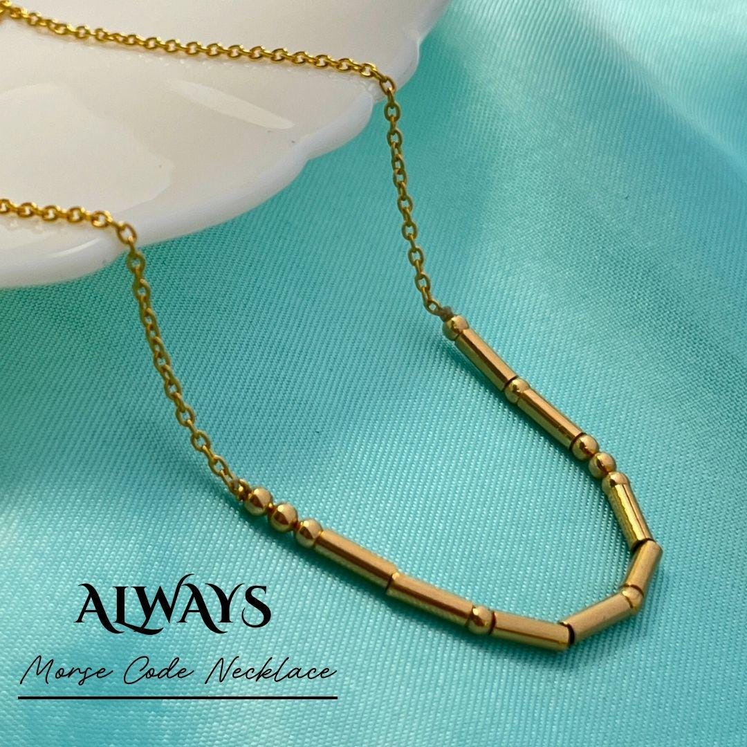 Always Morse Code Necklace–hidden Message Jewelry–meaningful Gift for ...