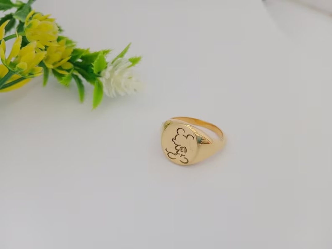 Mickey Mouse Signet Ring - Personalized Ring - Mickey Mouse Gift for ...